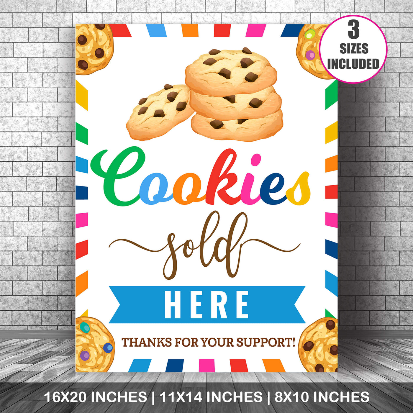 Printable Cookies Sold Here Booth Sign | Scout cookie Sale, Bake Sale ...