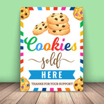 Printable Cookies Sold Here Booth Sign | Scout cookie Sale, Bake Sale ...