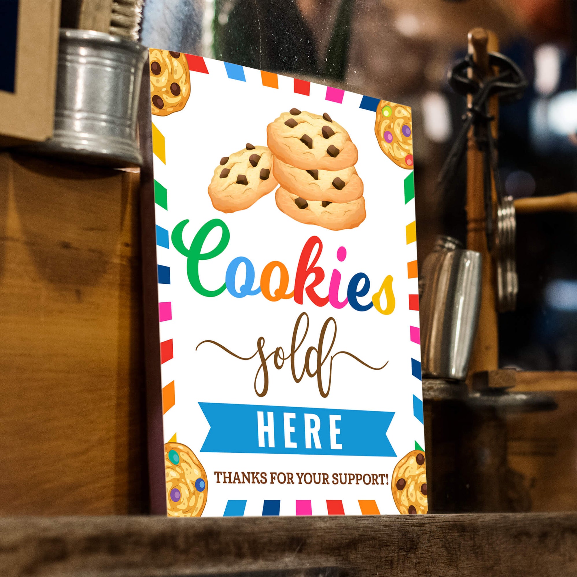 Printable Cookies Sold Here Booth Sign | Scout cookie Sale, Bake Sale ...