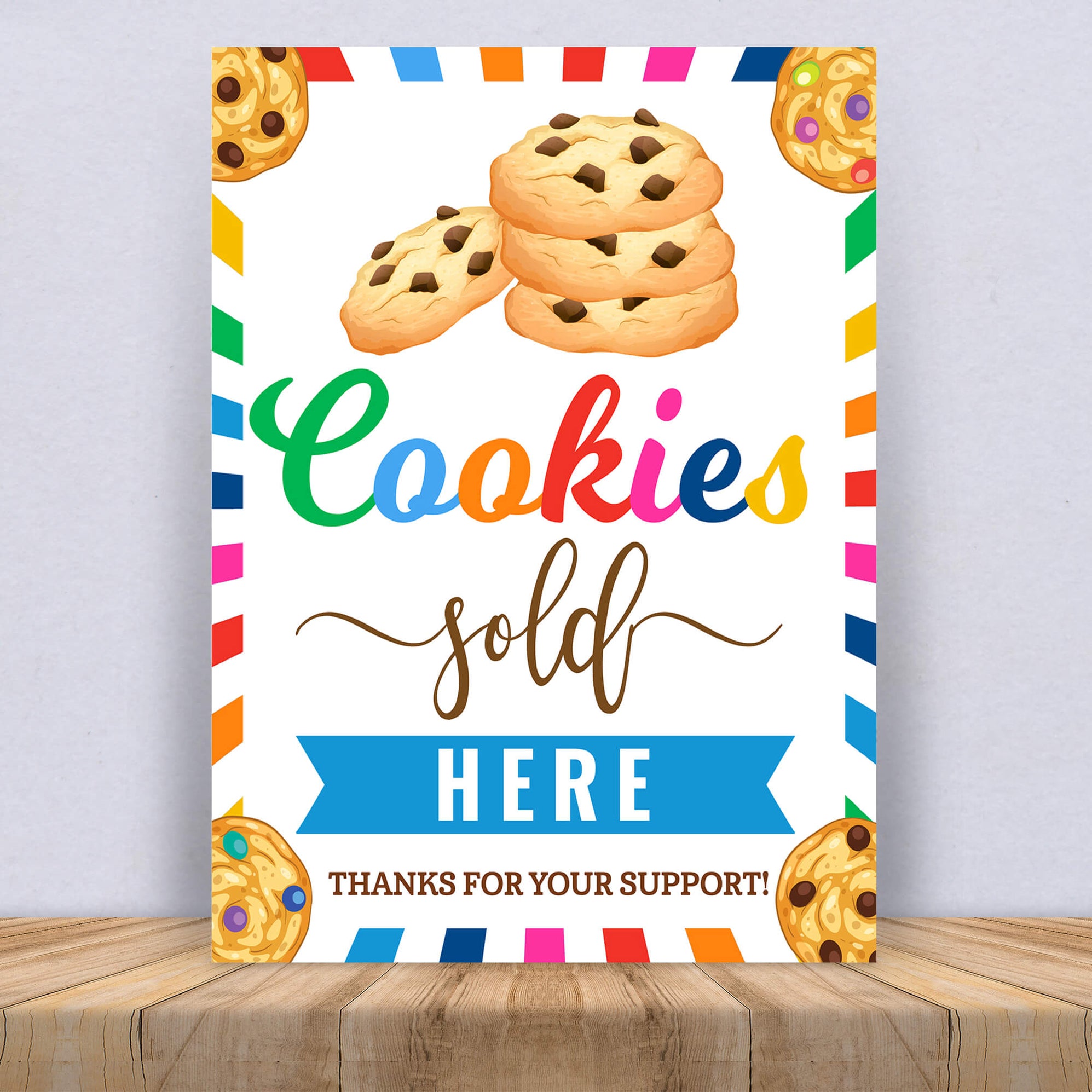 Printable Cookies Sold Here Booth Sign | Scout cookie Sale, Bake Sale ...