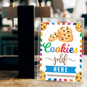 Printable Cookies Sold Here Booth Sign | Scout cookie Sale, Bake Sale ...