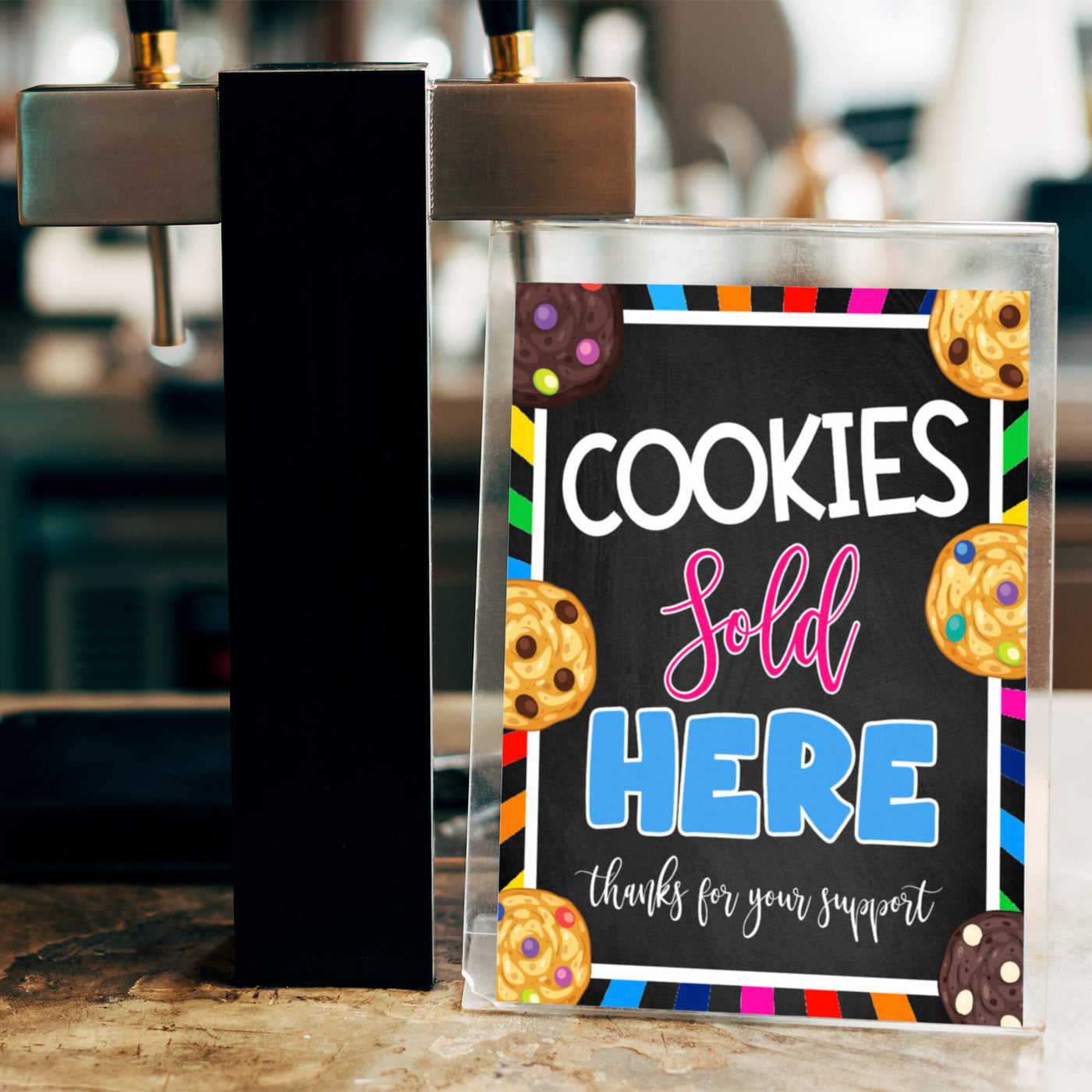 Cookies Sold Here Booth Signage | Printable Bake Sale Fundraiser Sign ...