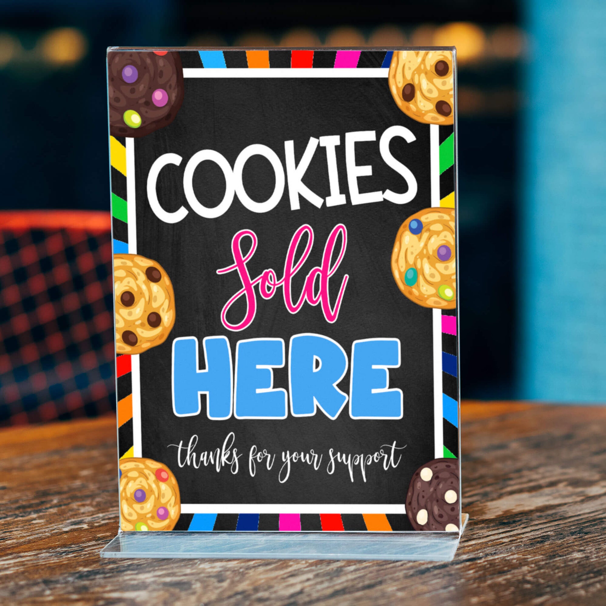 Cookies Sold Here Booth Signage | Printable Bake Sale Fundraiser Sign ...