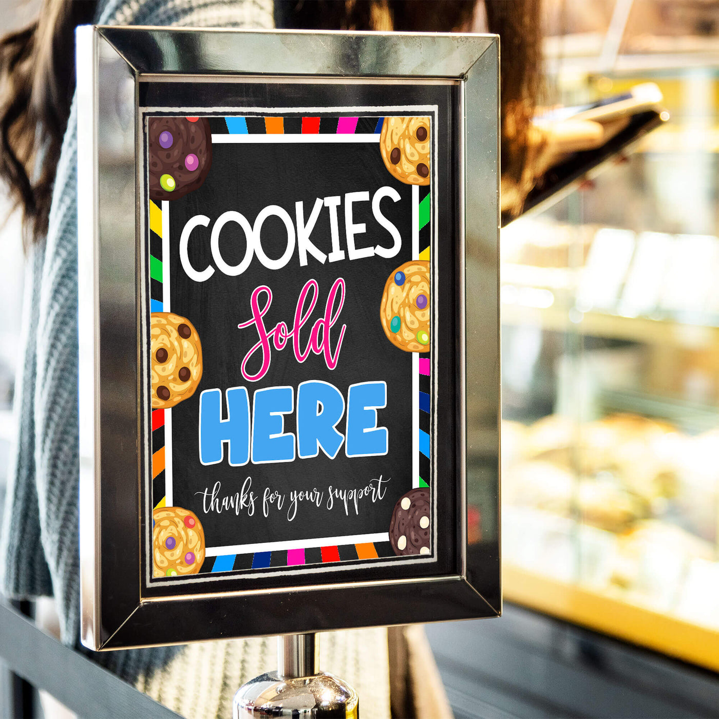 Cookies Sold Here Booth Signage | Printable Bake Sale Fundraiser Sign ...