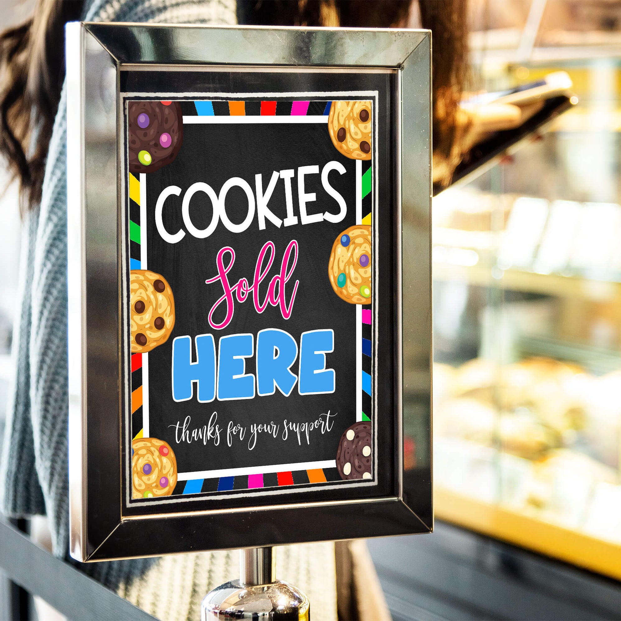 Cookies Sold Here Booth Signage | Printable Bake Sale Fundraiser Sign ...