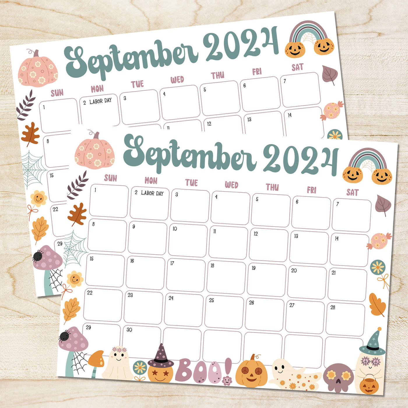 Halloween Decorations September 2024 Printable Calendar - Posh Park