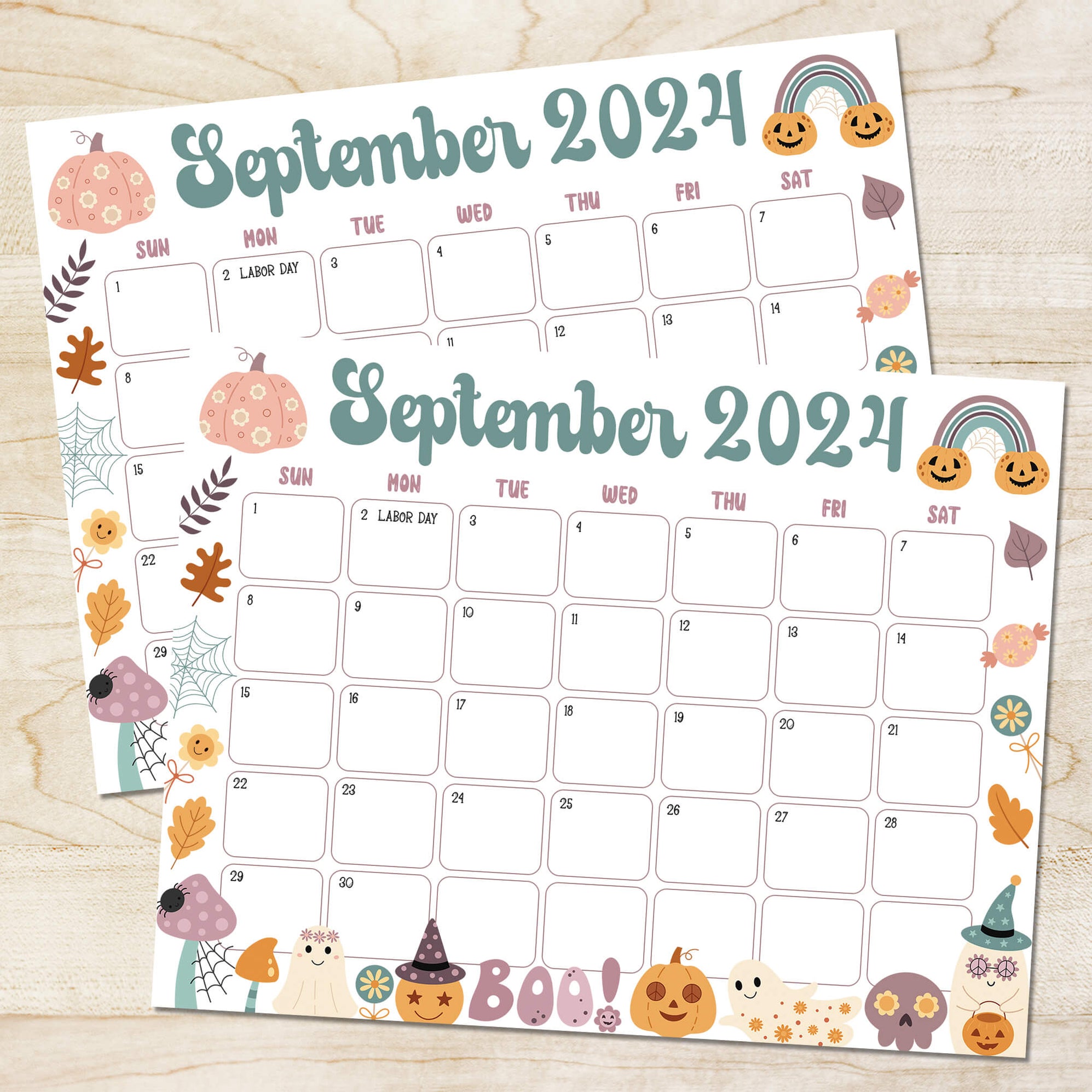 Halloween Decorations September 2024 Printable Calendar - Posh Park