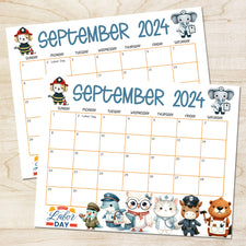 Labor Day Printable Calendar September 2024 - Posh Park