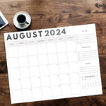 PDF 2024 August Minimalist Calendar | Printable Elegant Blank Monthly ...