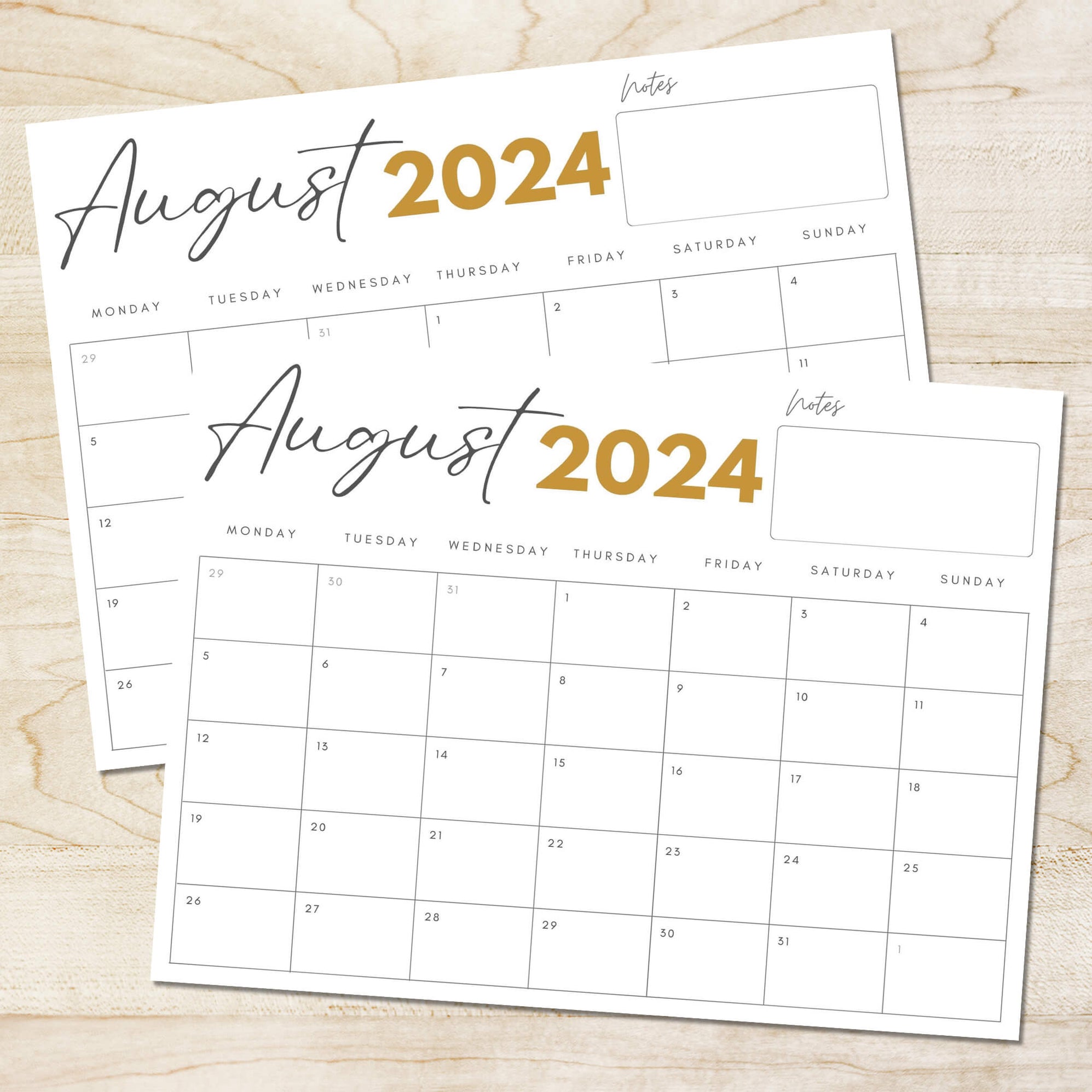 PDF Minimalist August 2024 Calendar | Printable Blank Monthly Calendar ...