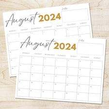 PDF Minimalist August 2024 Calendar | Printable Blank Monthly Calendar ...