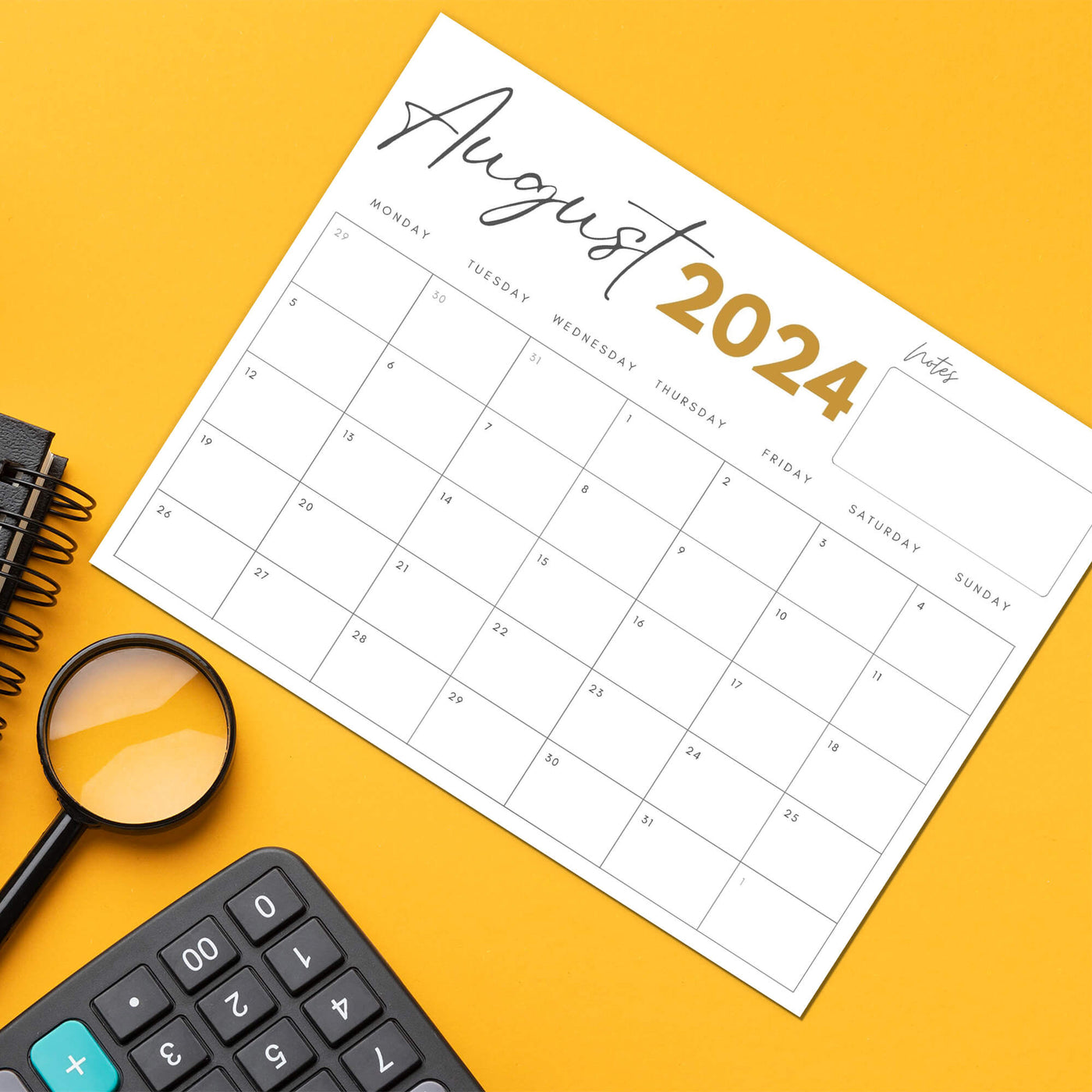 PDF Minimalist August 2024 Calendar | Printable Blank Monthly Calendar ...