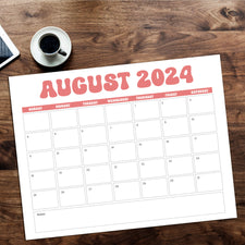 PDF Minimalist Retro Theme August 2024 Calendar | Printable Classic ...