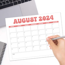 PDF Minimalist Retro Theme August 2024 Calendar | Printable Classic ...