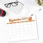 Minimalist Retro Style Printable September 2024 Calendar - Posh Park
