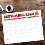 September 2024 Calendar with Minimalist Retro Design - Posh Park