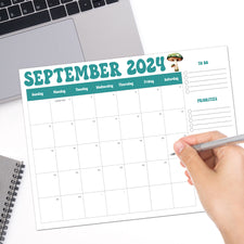 Vintage Style Minimalist Printable Calendar September 2024 - Posh Park
