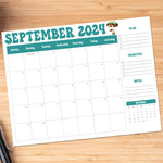 Vintage Style Minimalist Printable Calendar September 2024 - Posh Park