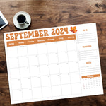 Simple Minimalist Retro Design Planner Calendar September 2024 - Posh Park