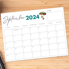 Simple September 2024 Minimalist Calendar Printable - Posh Park