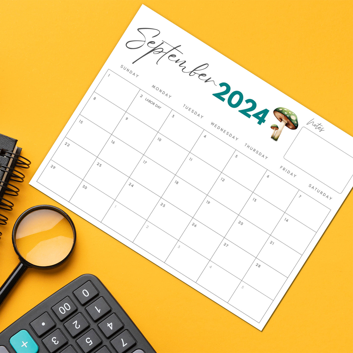 Simple September 2024 Minimalist Calendar Printable - Posh Park