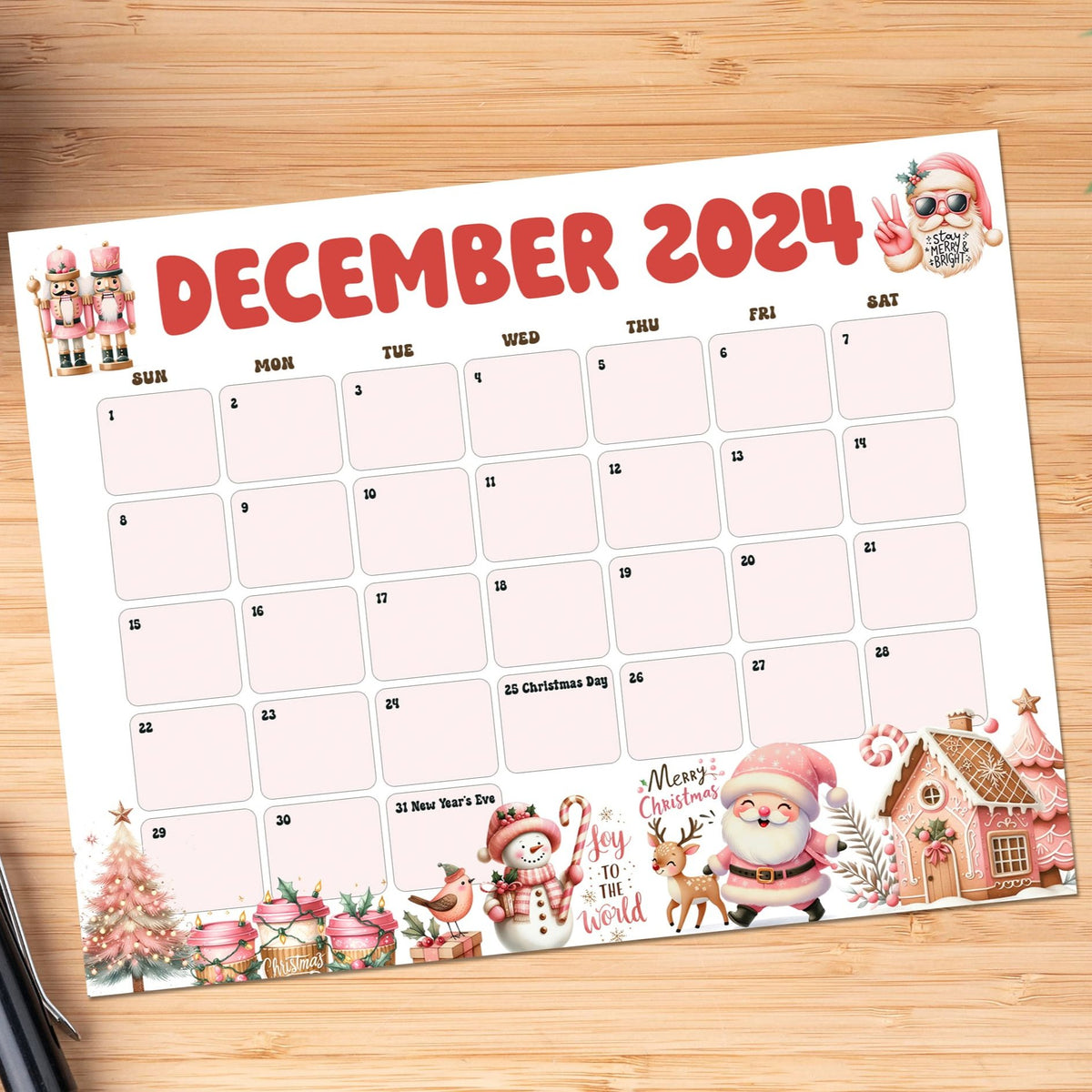 Retro Style Whimsical December Calendar - Posh Park