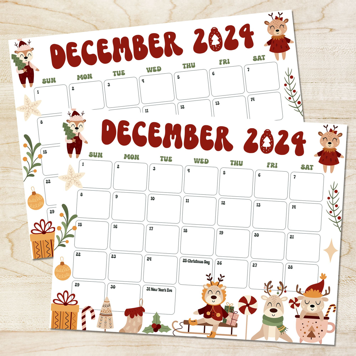 Retro Cute December Calendar - Posh Park
