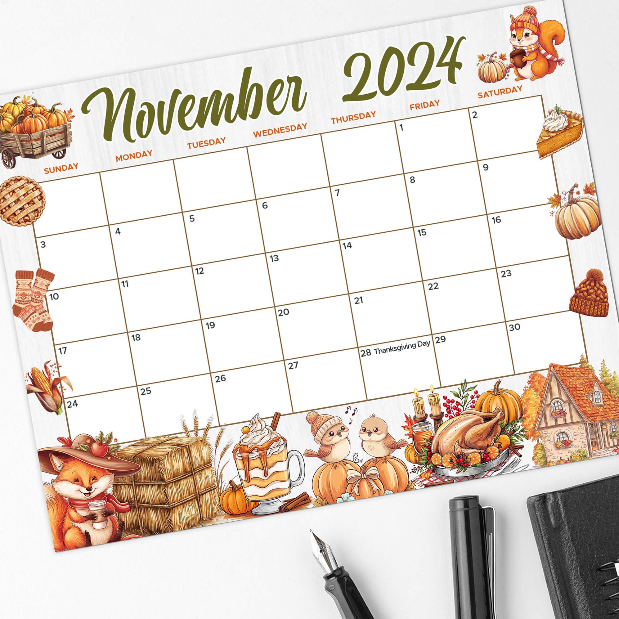 Printable November Calendar Printable for Fall - Posh Park
