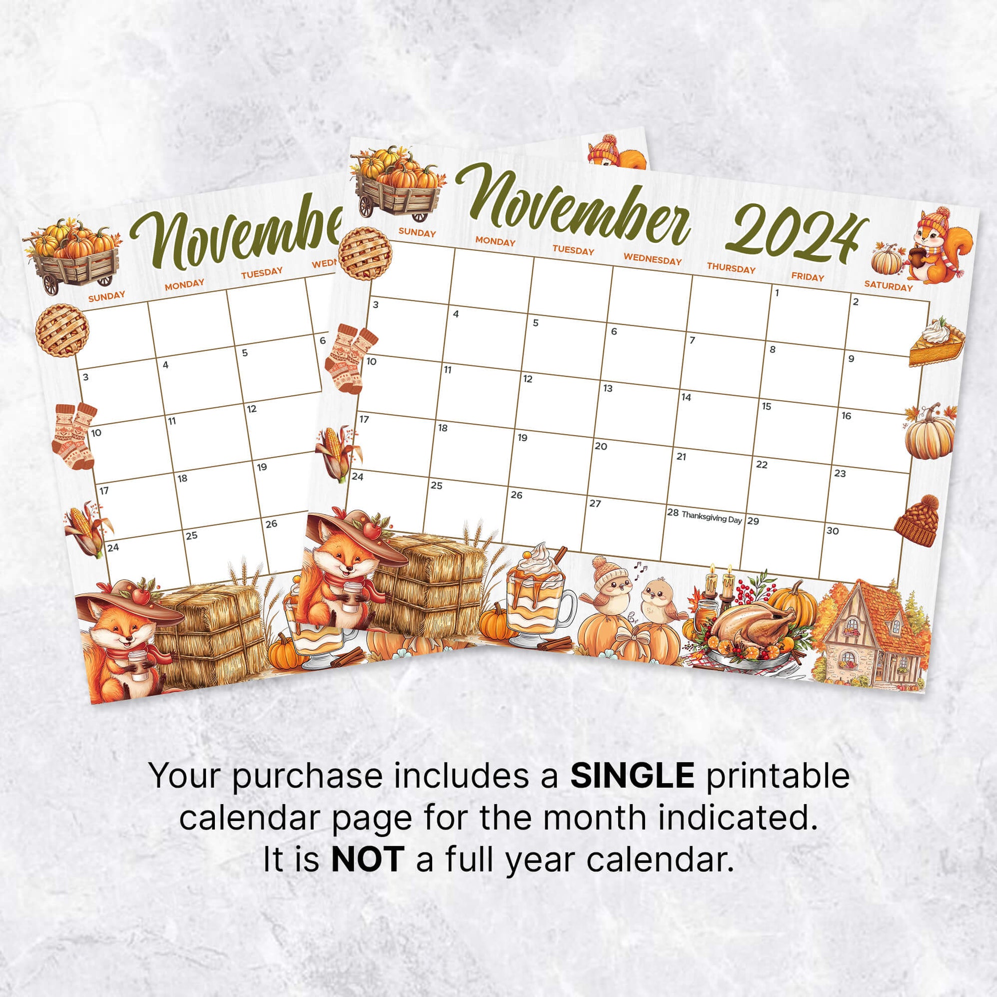 Printable November Calendar Printable for Fall - Posh Park