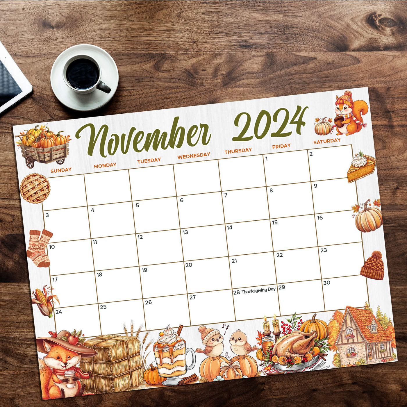 Printable November Calendar Printable for Fall - Posh Park