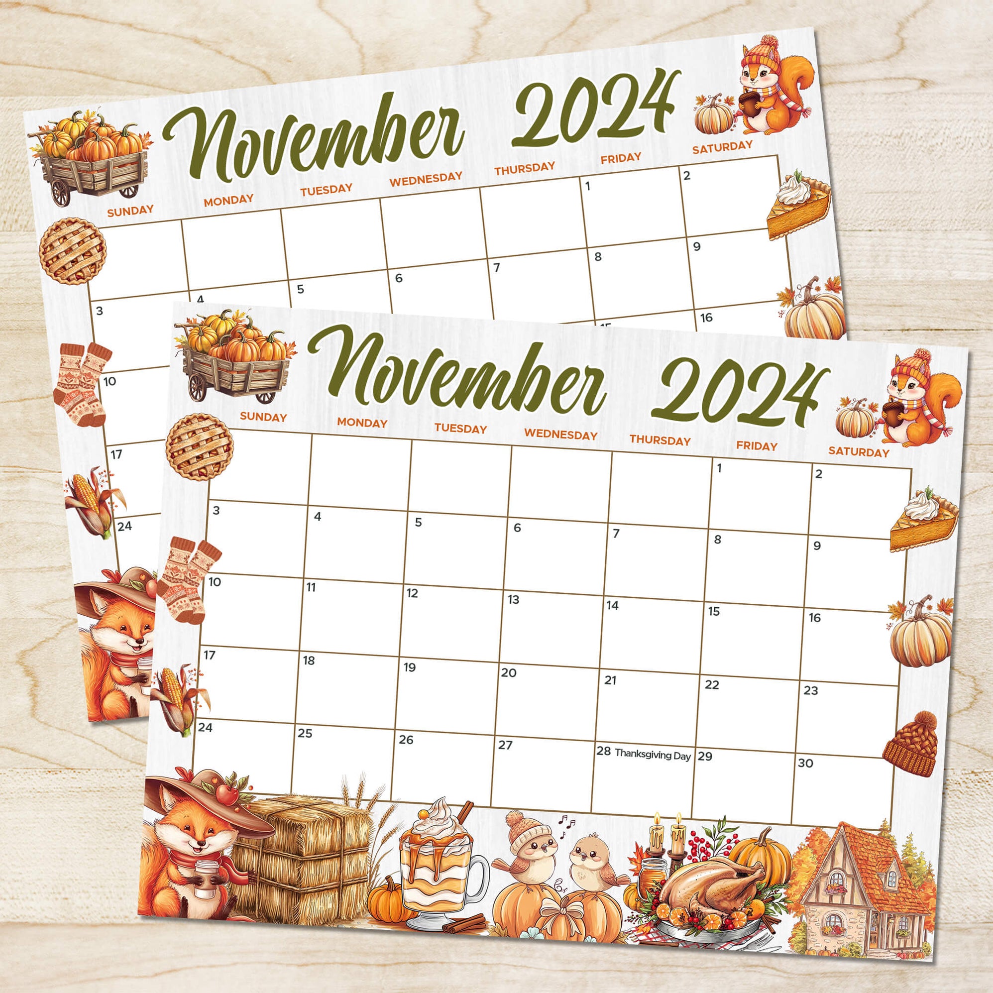 Printable November Calendar Printable for Fall - Posh Park