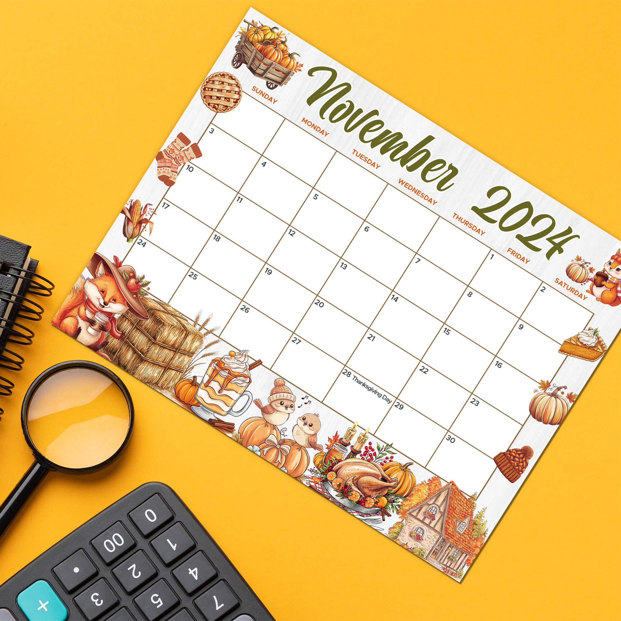 Printable November Calendar Printable for Fall - Posh Park