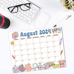 PDF Back To School Retro Vibe August 2024 Calendar | Printable Classic ...