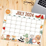 PDF Boho July 2024 Summer Animals Calendar | Printable Summer Animals ...