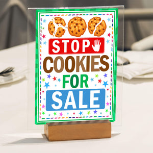 Printable Cookies For Sale Booth Sign | Stop Cookies Sale Booth Poster ...