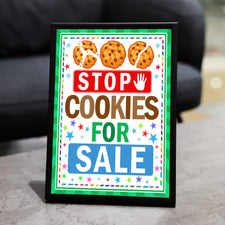 Printable Cookies For Sale Booth Sign | Stop Cookies Sale Booth Poster ...