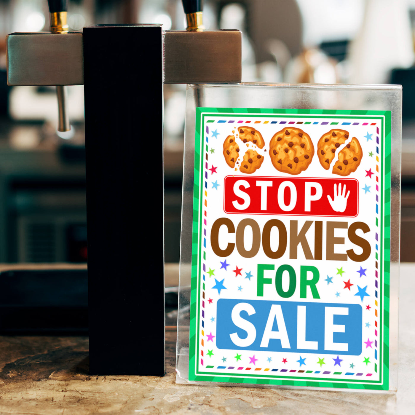 Printable Cookies For Sale Booth Sign | Stop Cookies Sale Booth Poster ...