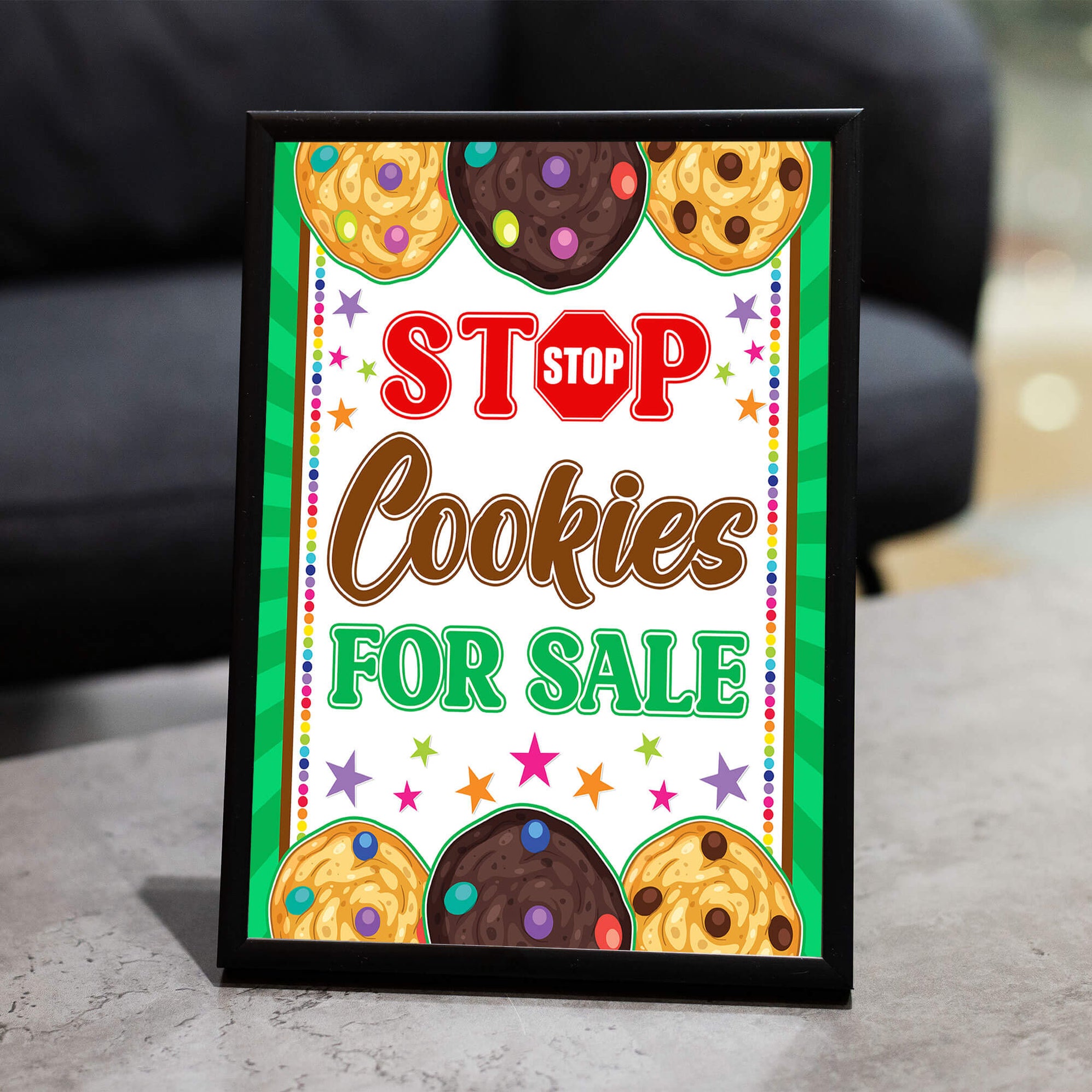 PDF Stop Cookies For Sale Booth Sign Poster | Scout cookie Sale, Bake ...
