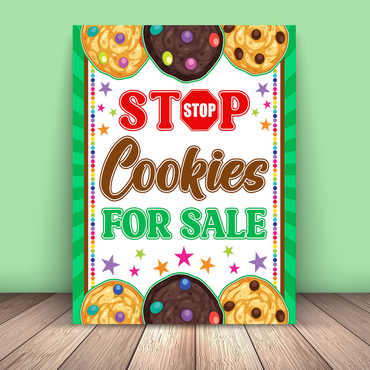 PDF Stop Cookies For Sale Booth Sign Poster | Scout cookie Sale, Bake ...