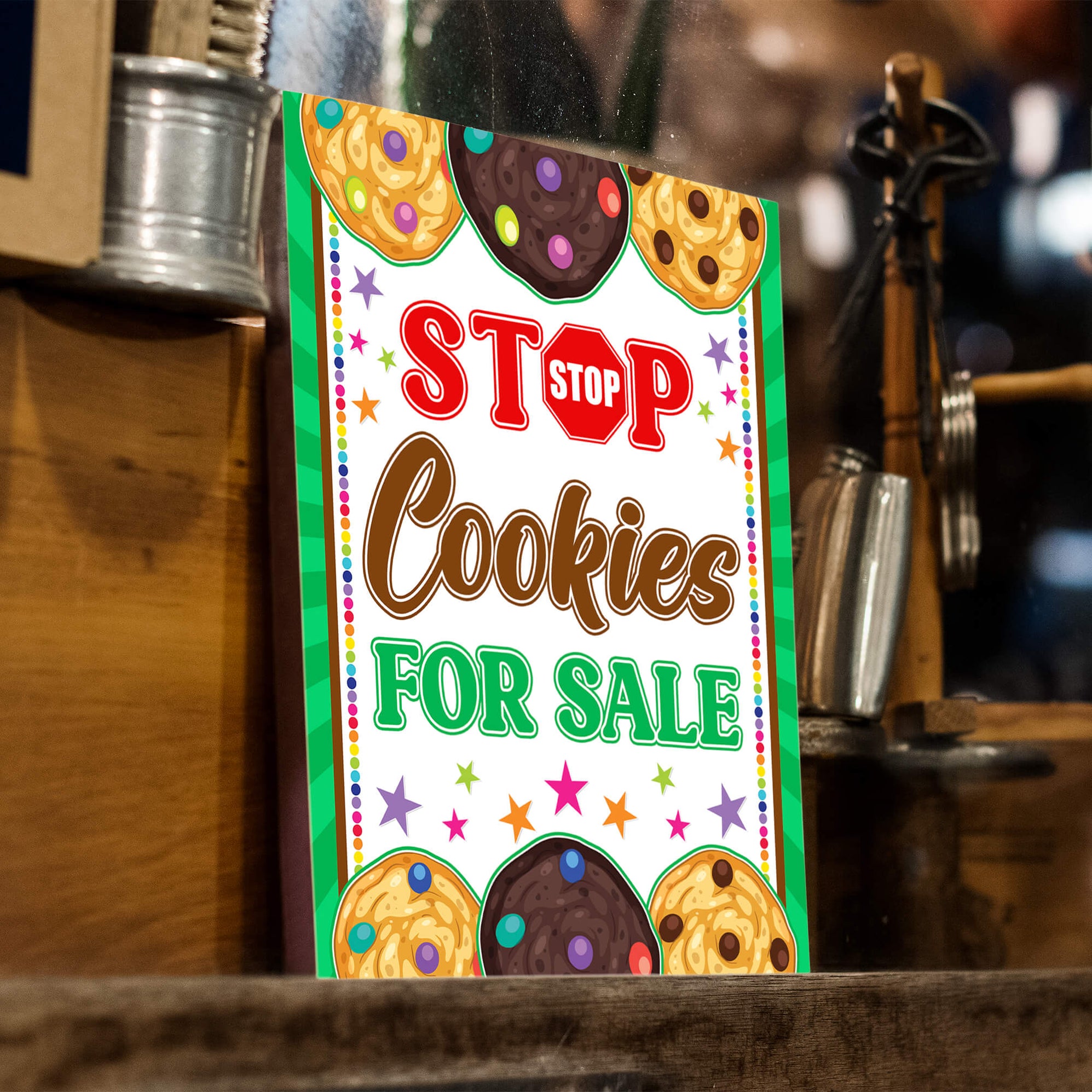 PDF Stop Cookies For Sale Booth Sign Poster | Scout cookie Sale, Bake ...