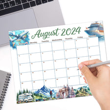 PDF Wanderlust Travel Adventure Themed August 2024 Calendar | Printable ...