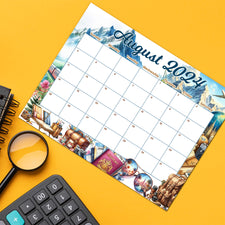 PDF August 2024 Journey Themed Calendar | Printable Travel Dream Themed ...