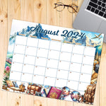 PDF August 2024 Journey Themed Calendar | Printable Travel Dream Themed ...