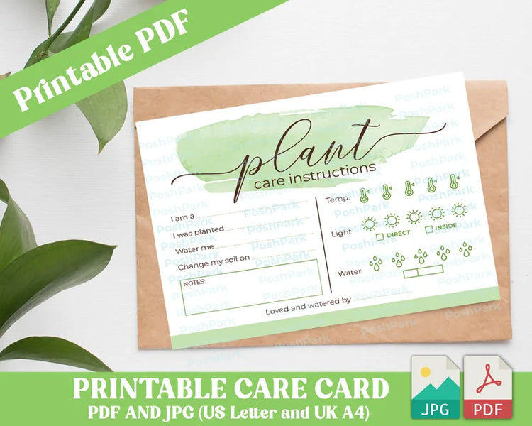 PDF Plant Care Card Plant Card | Printable Multi Use Plant Care Sheet ...