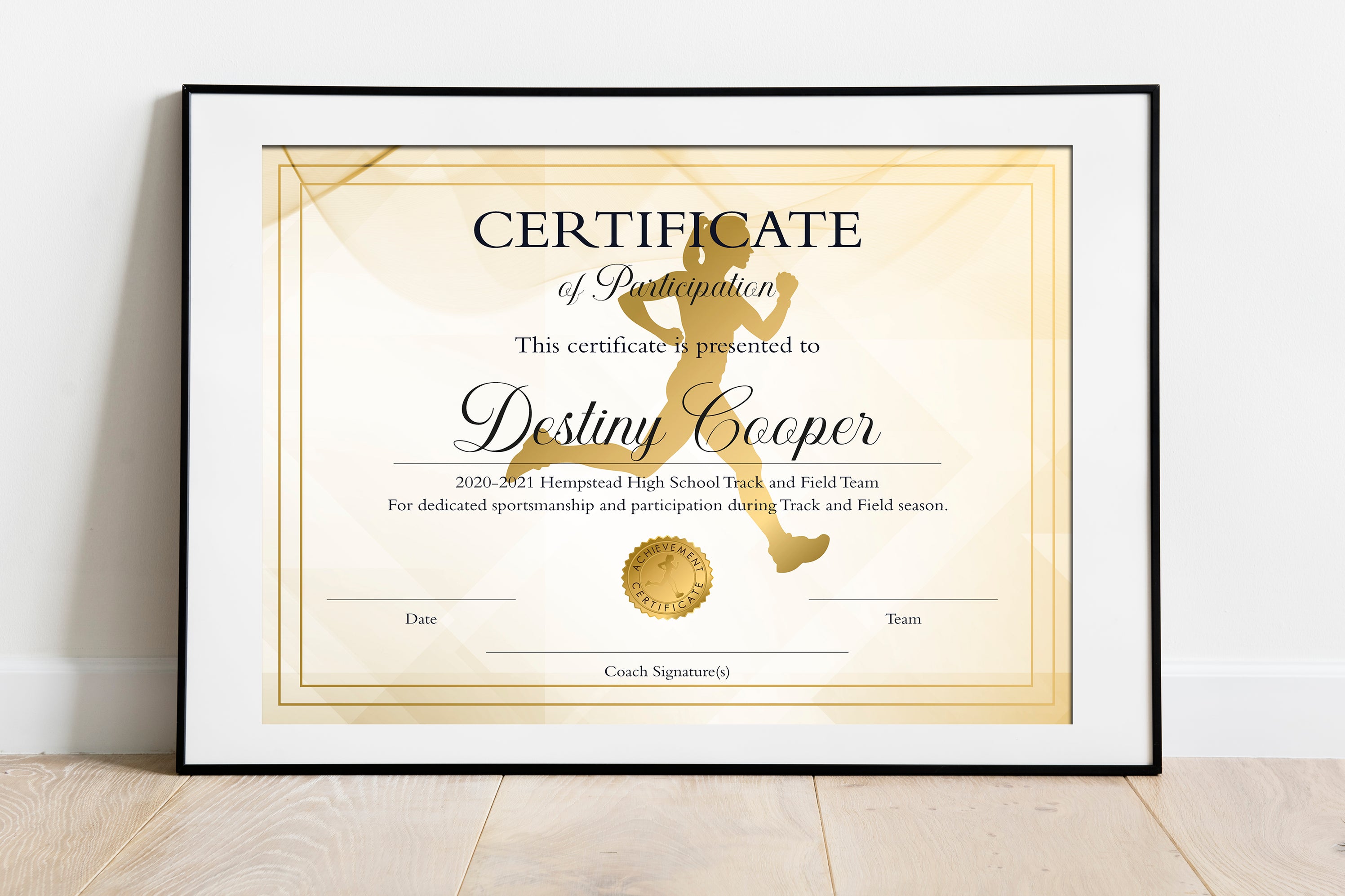 DIY Cross Country Sport Award Certificate for Boys and Girls | Sport ...