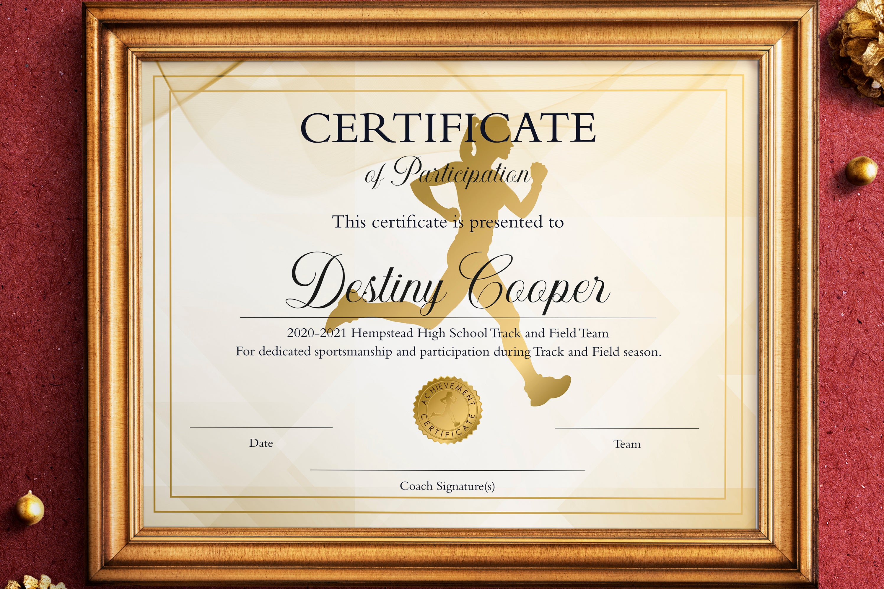 DIY Cross Country Sport Award Certificate for Boys and Girls | Sport ...