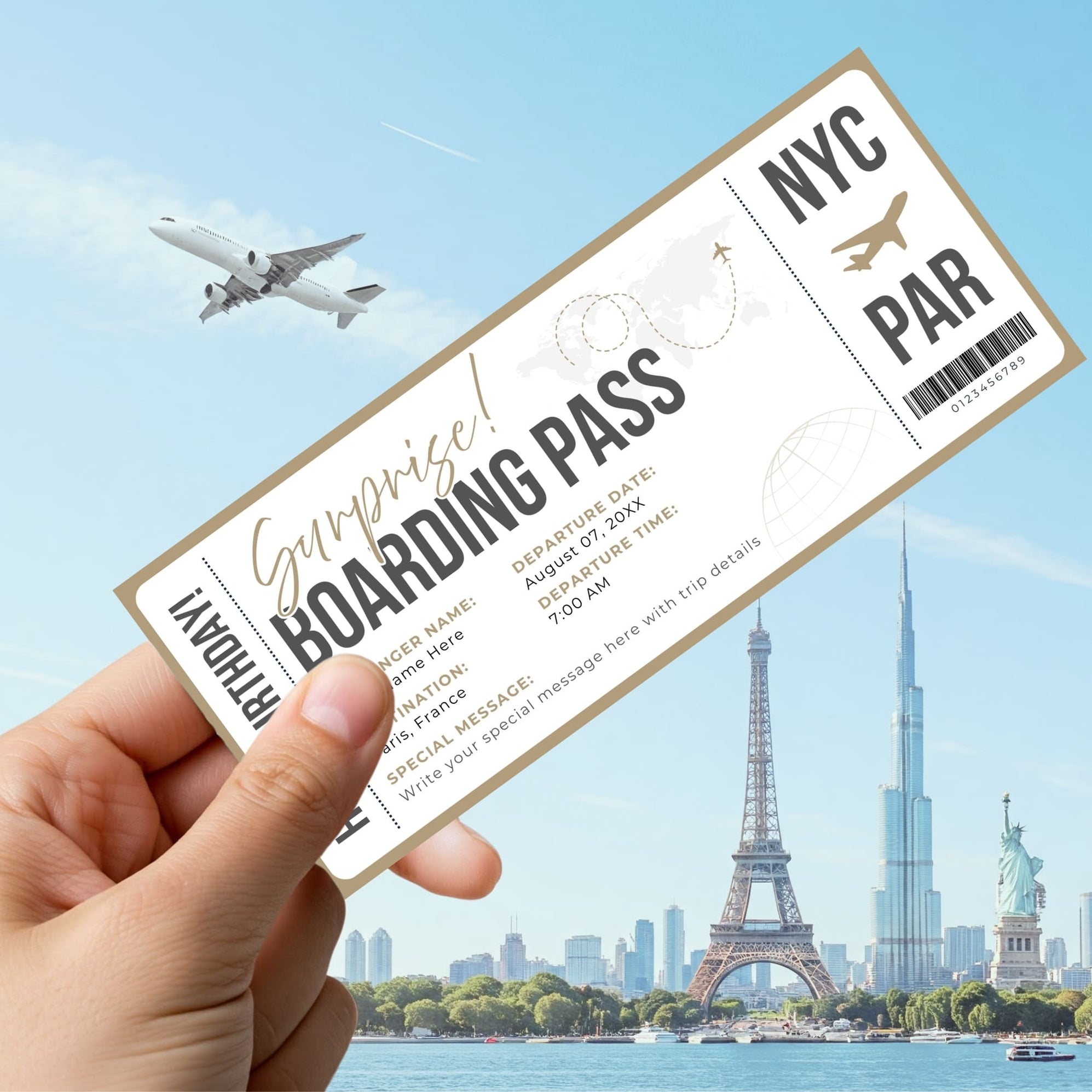 Customization Surprise Trip Gift | Airline Themed Boarding Pass Travel ...