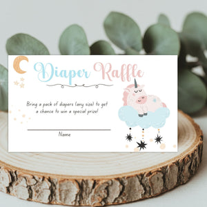 Customizable Unicorn Diaper Raffle Ticket | Unicorn Boho Theme Baby ...