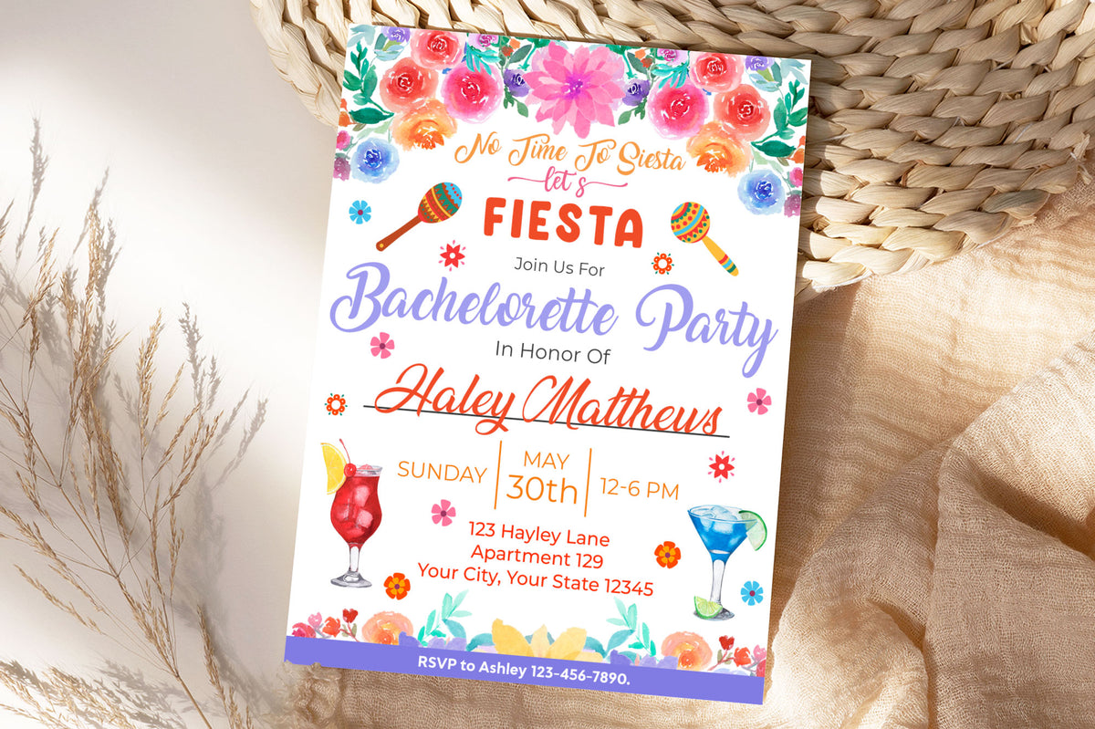 Customizable Fiesta Bachelorette Party Invitation | Festival Themed ...