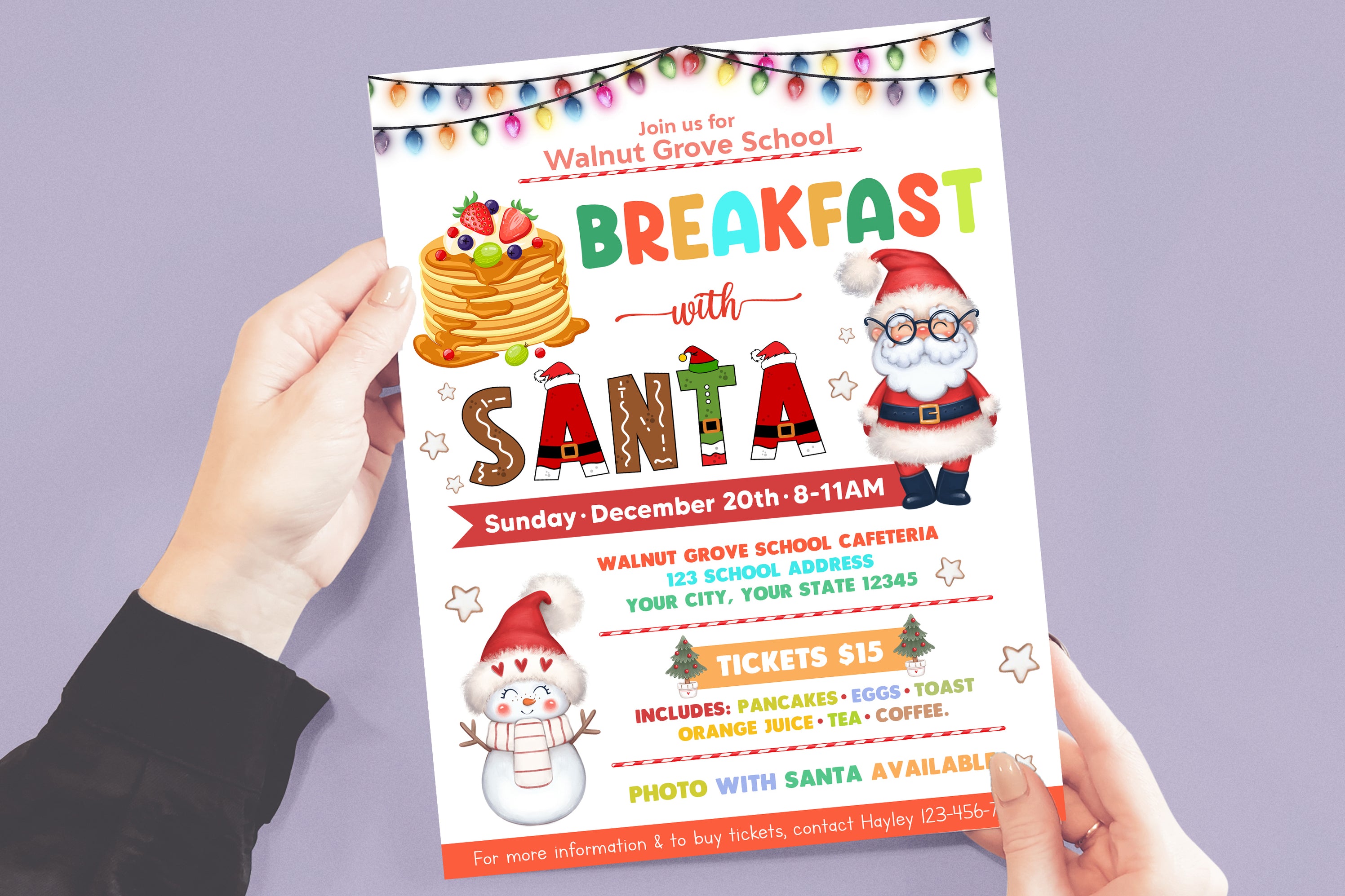 Customizable Breakfast With Santa Flyer Invitation | Meet Santa ...